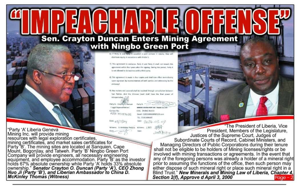 “Impeachable Offense”– Sen. Crayton Duncan Enters Mining Agreement with ...