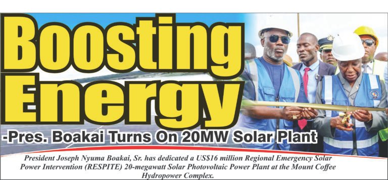 Boakai Dedicates 20MW Solar Plant at Mount Coffee, Boosts Push for ...